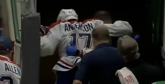 Scène préoccupante: Josh Anderson a subi une blessure sérieuse