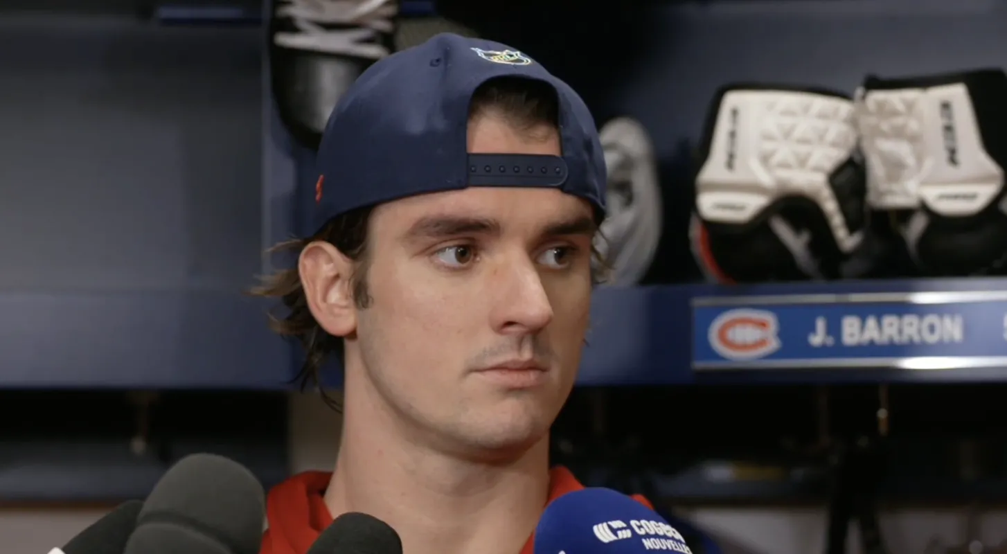 Justin Barron vient de poser un geste inattendu en point de presse, il ...