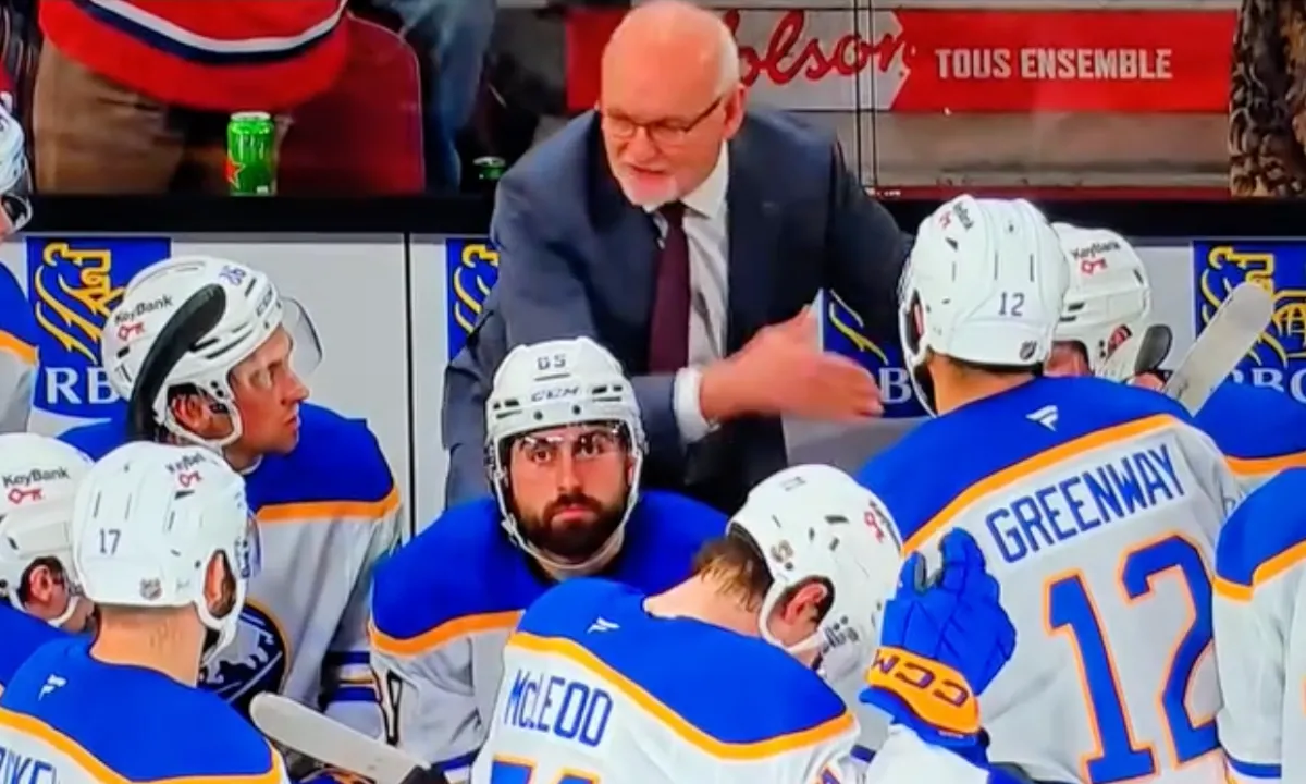 Lindy Ruff explodes on Sabres bench after Nick Suzuki goal as Canadiens ...