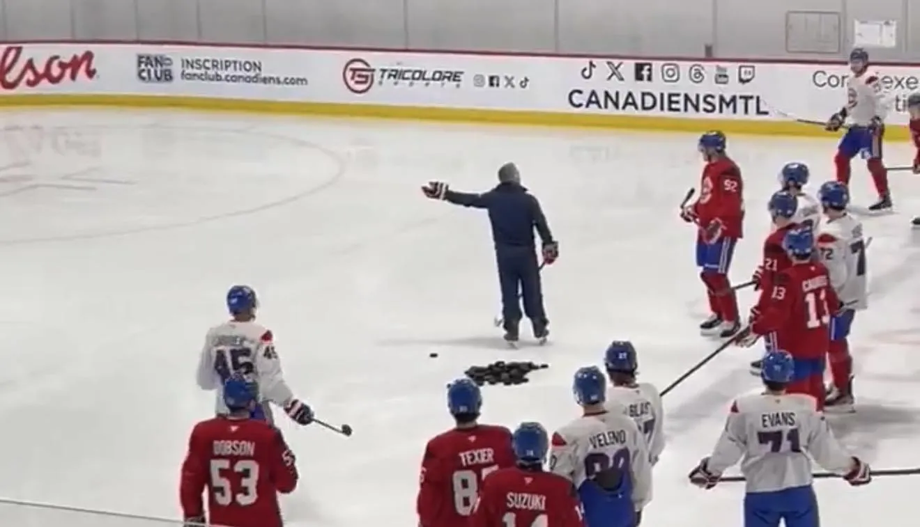 Martin St-Louis arrête l'entraînement et perd patience envers un joueur ...