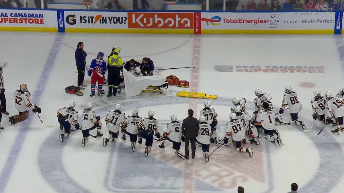 Scary moment in playoff opener as stretchers are rushed out during game ...